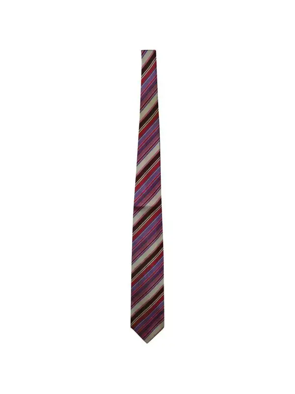 Versace Striped Silk Necktie - Red