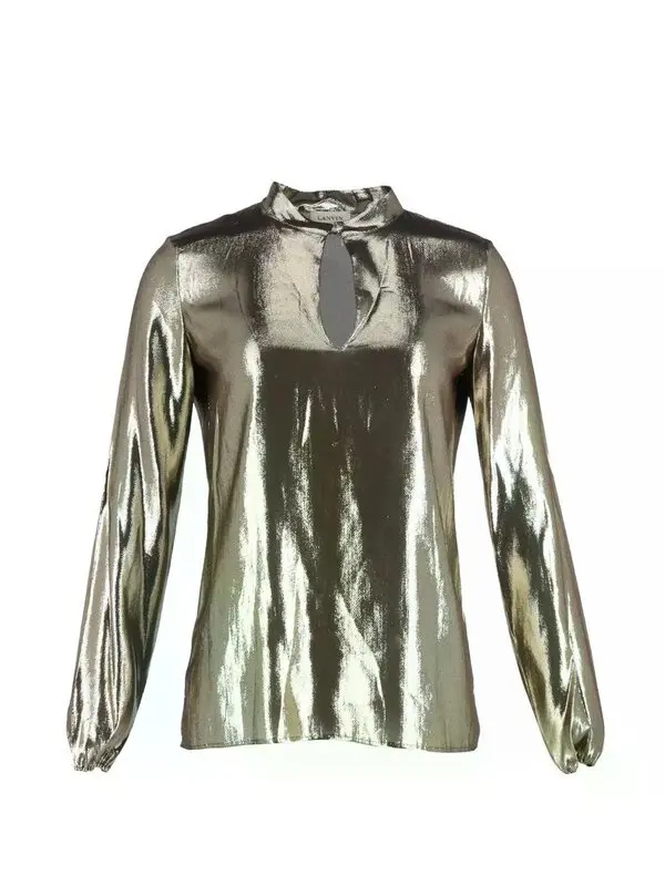 LANVIN Metallic Long-sleeve Blouse