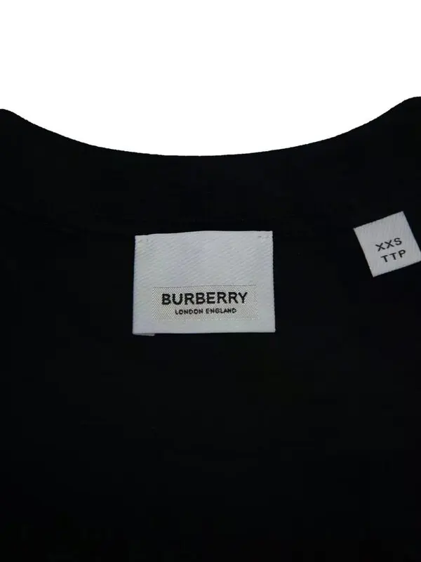 Burberry Striped Ruffled-sleeve Oversized T-shirt