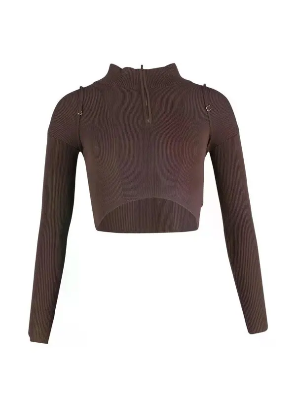 Jacquemus Ribbed-knit Half-zip Sweater