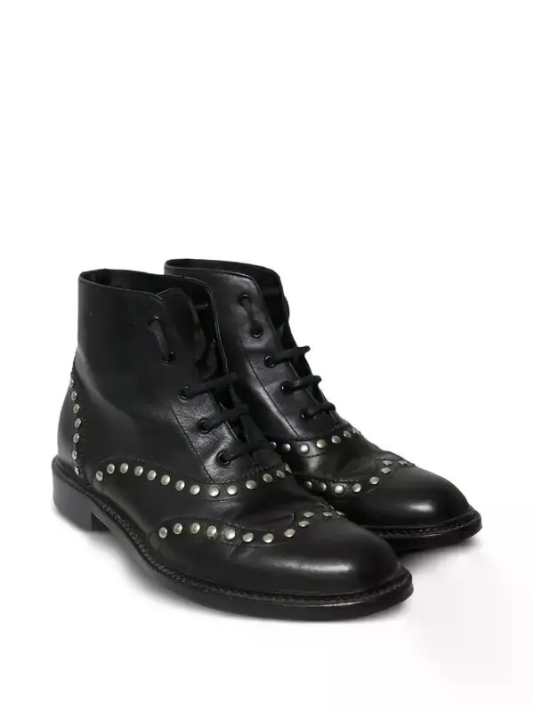 Saint Laurent Studded Lace-up Boots