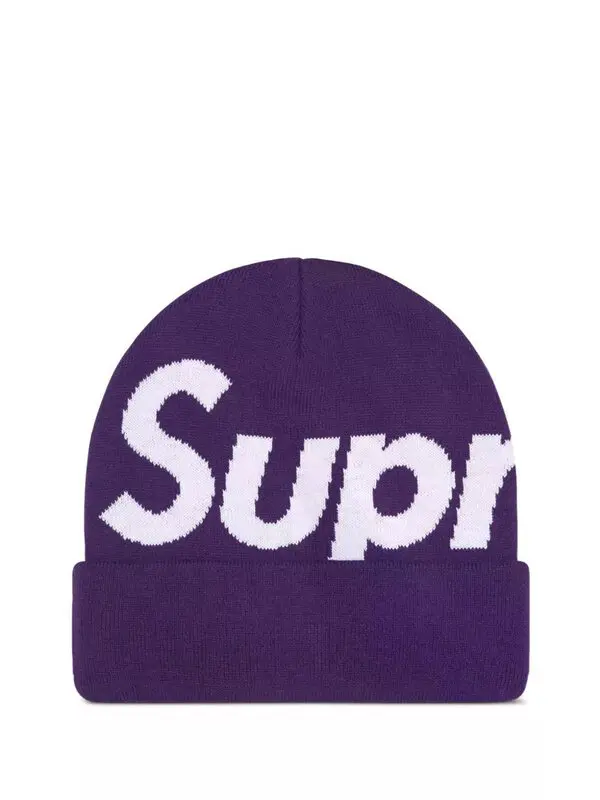 Supreme Big Logo Beanie - Purple