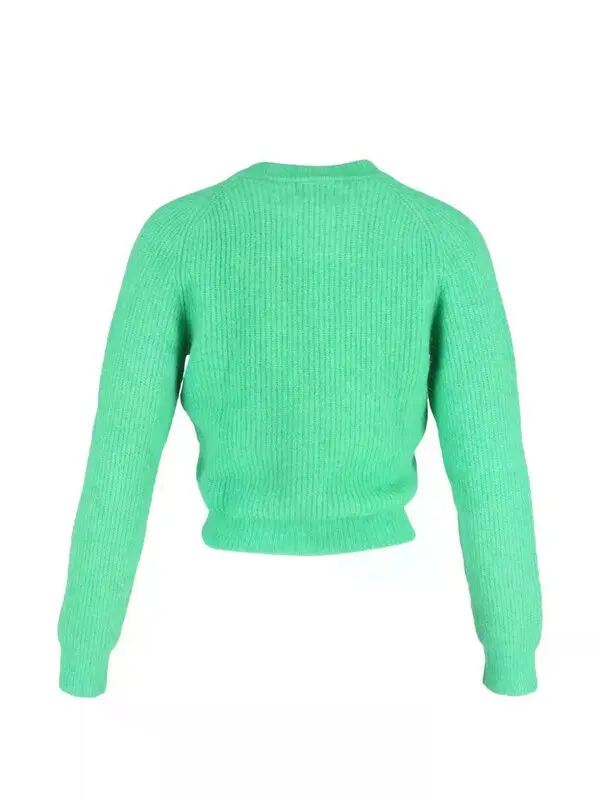 GANNI Crystal-embellished Knitted Cardigan