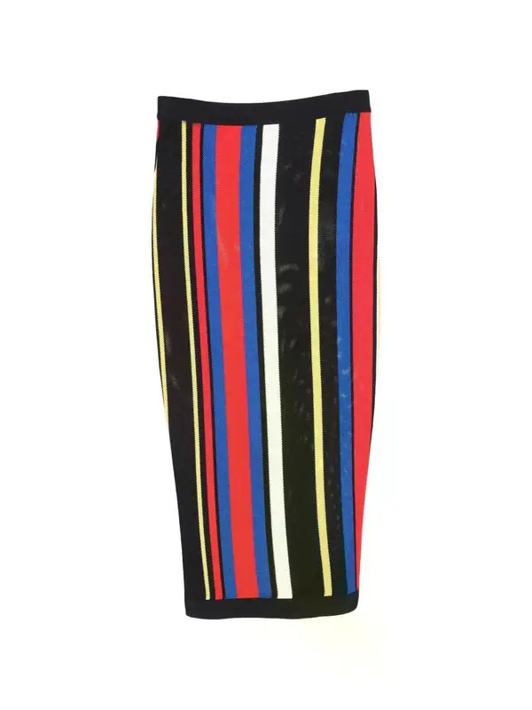 Balmain Striped Midi Skirt