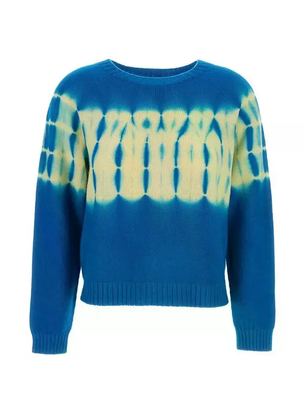 SUZUSAN Tie-dye Cropped Sweater - Blue