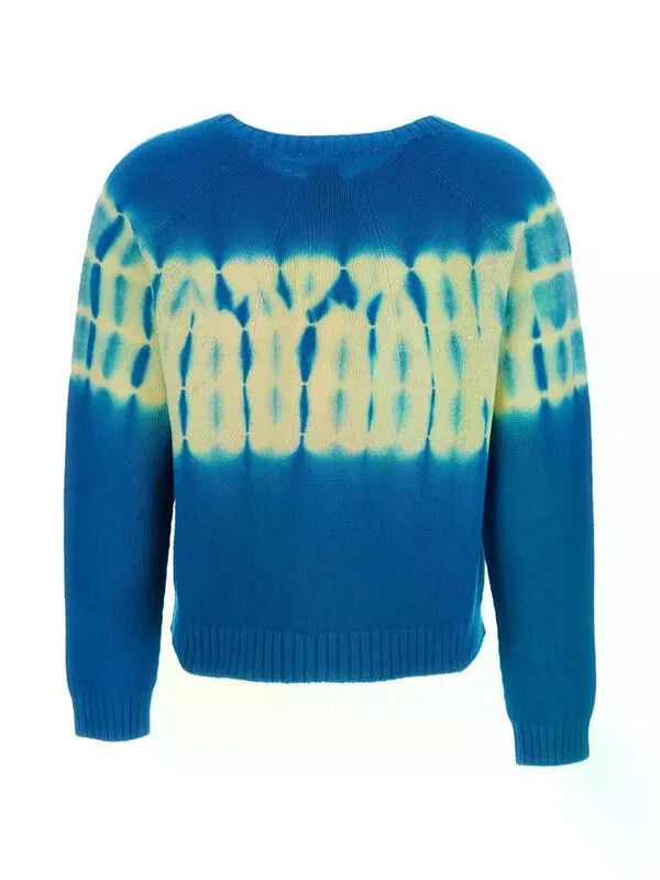 SUZUSAN Tie-dye Cropped Sweater - Blue