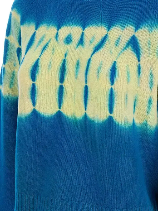 SUZUSAN Tie-dye Cropped Sweater - Blue