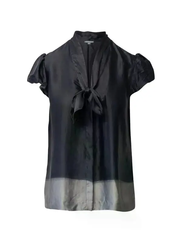 Theory Puff-sleeved Tie Blouse