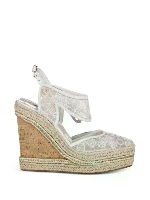 NICHOLAS KIRKWOOD Lace Ankle-strap Wedges - White