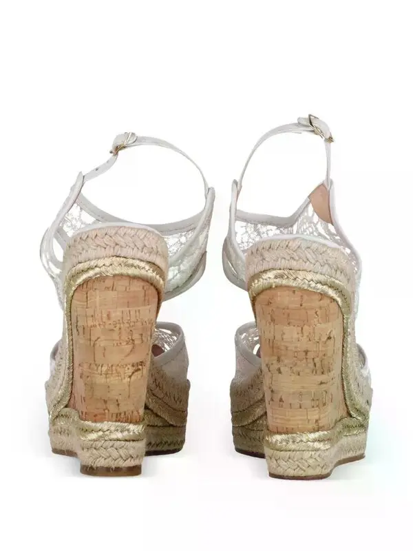 NICHOLAS KIRKWOOD Lace Ankle-strap Wedges - White