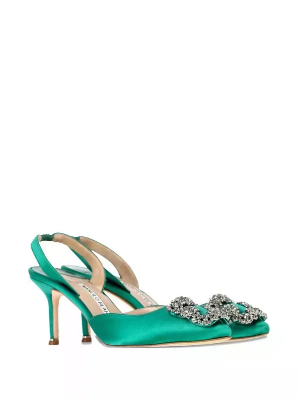 Manolo Blahnik Hangisi Embellished Slingback Pumps