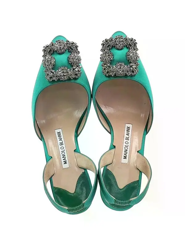 Manolo Blahnik Hangisi Embellished Slingback Pumps