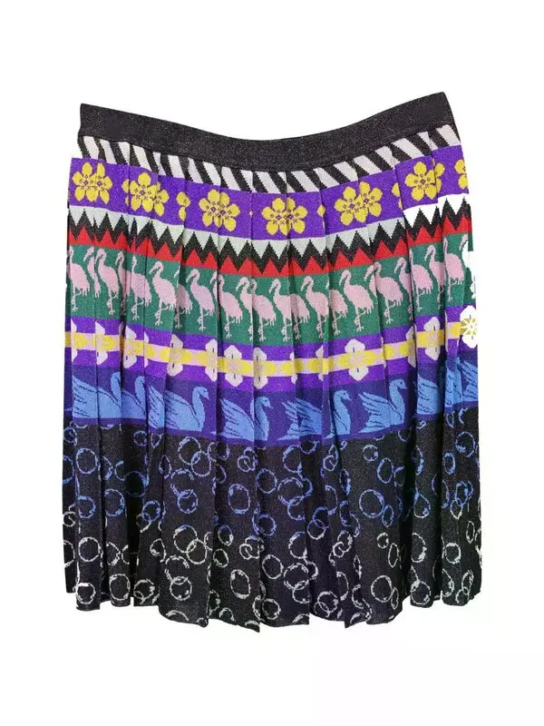MARY KATRANTZOU Pleated Printed Mini Skirt