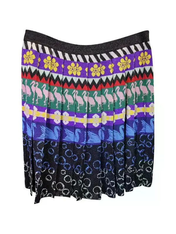 MARY KATRANTZOU Pleated Printed Mini Skirt