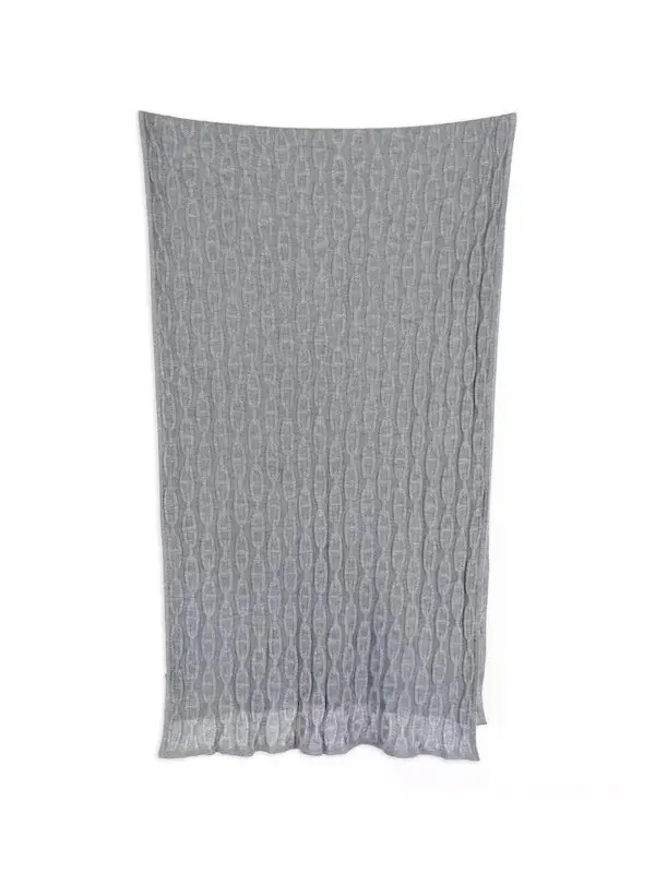 Hermès Chain-motif Knit Muffler Scarf - Grey