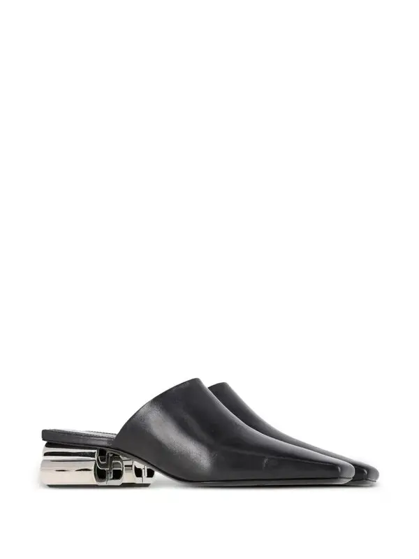 Balenciaga Typo Chrome Square-toe Mules