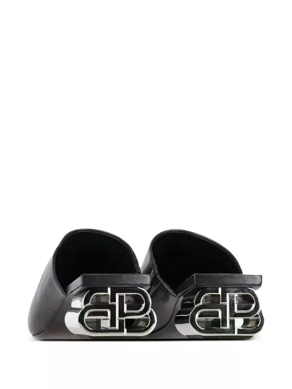 Balenciaga Typo Chrome Square-toe Mules