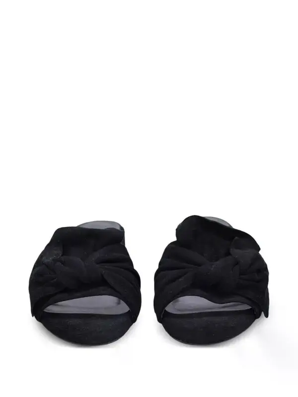 STUART WEITZMAN Suede Bow Block-heel Slides
