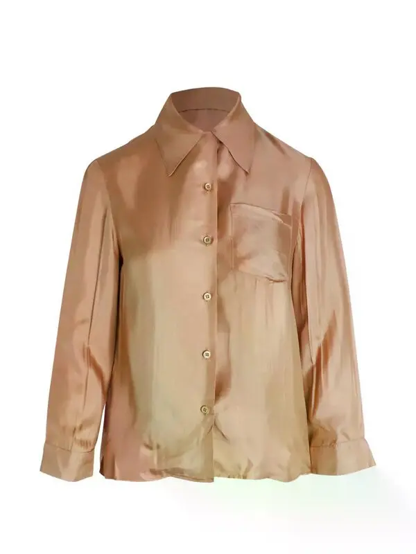 Prada Button-down Long-sleeve Silk Shirt