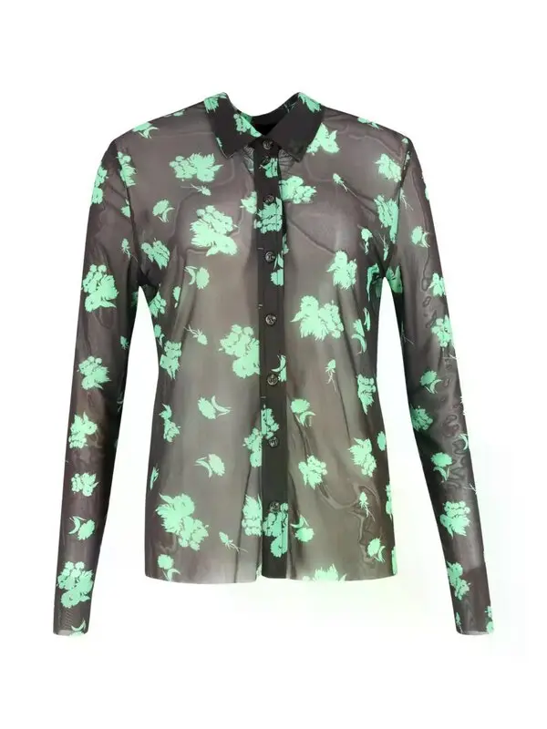 GANNI Printed Mesh Shirt