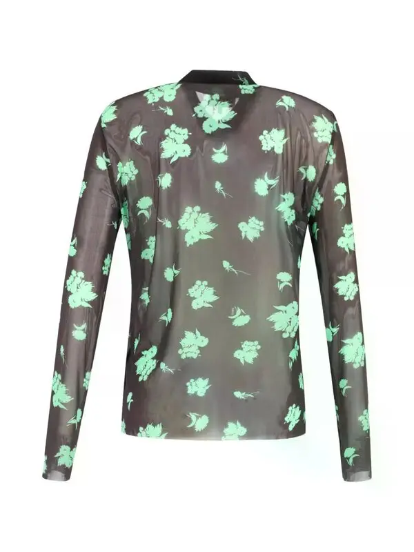 GANNI Printed Mesh Shirt