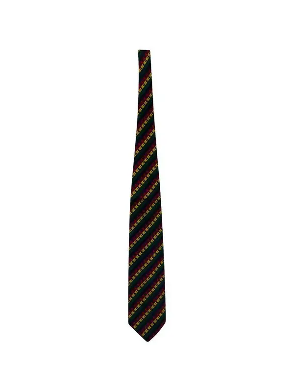 Moschino Striped-pattern Silk Neck Tie - Blue