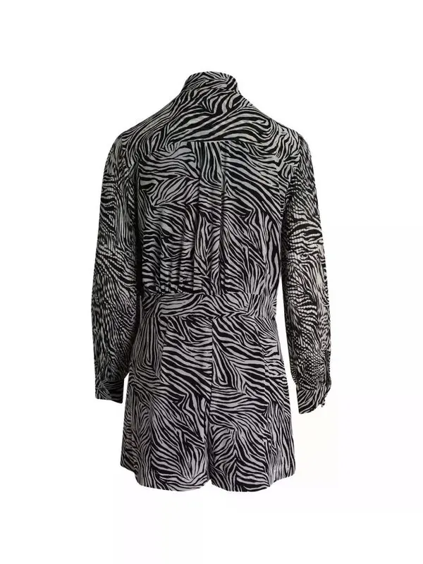 Michael Kors Animal Print Pussy-bow Playsuit