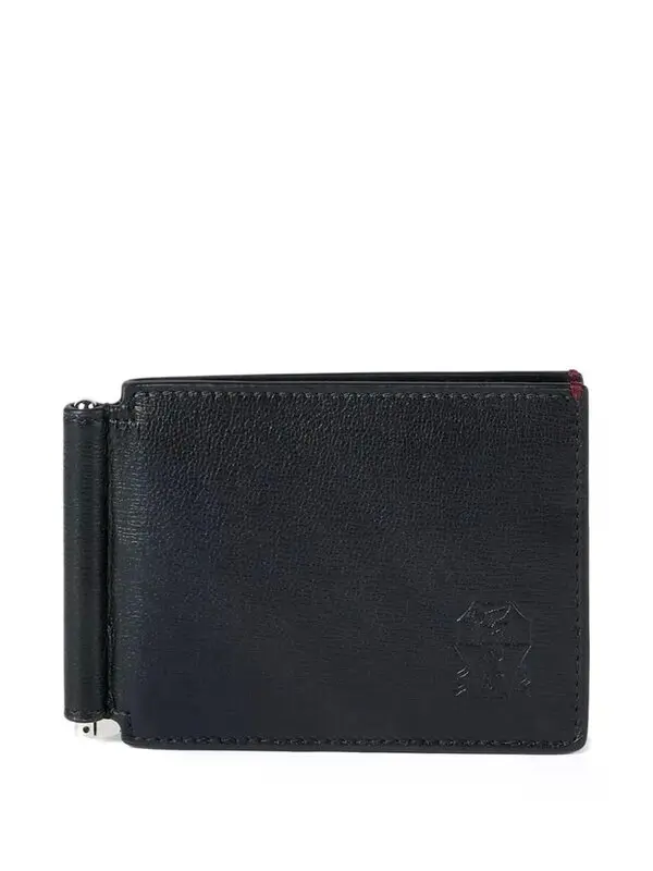Brunello Cucinelli Grained Leather Money Clip Wallet - Black