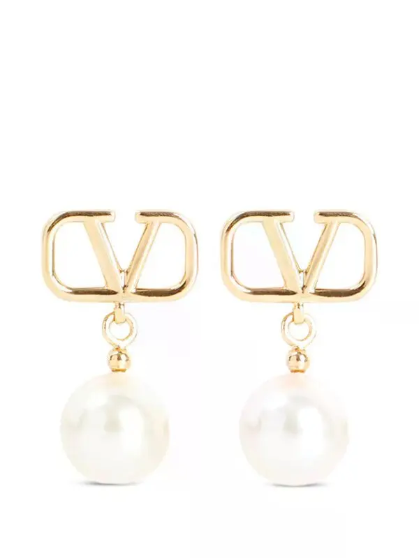 Valentino Garavani Logo Drop Earrings - Gold