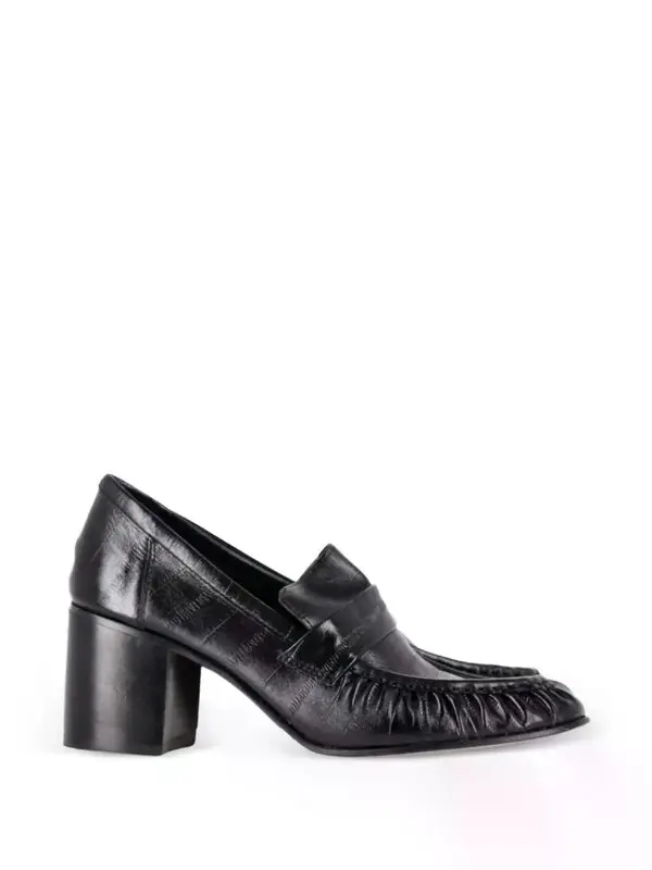 THE ROW Leather Block-heel Pumps