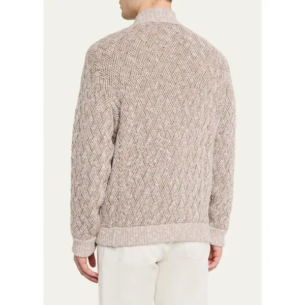 MAURIZIO BALDASSARI Wool-blend Basketweave Stitch Cardigan