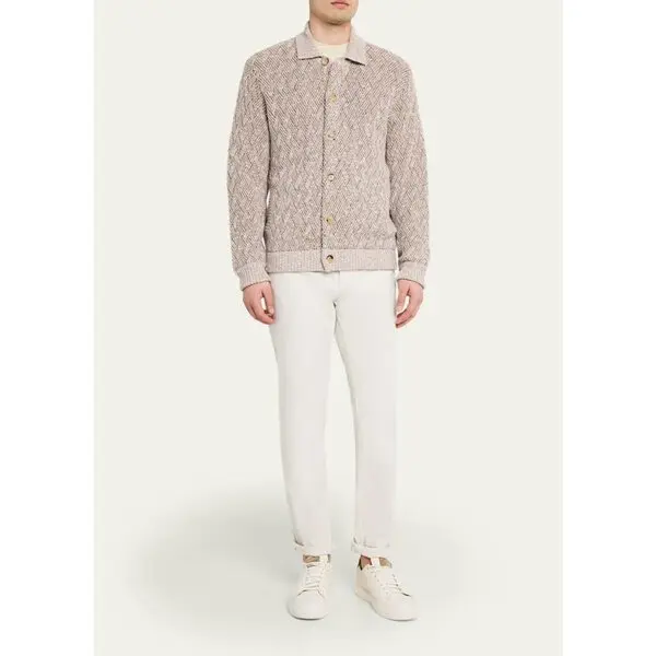 MAURIZIO BALDASSARI Wool-blend Basketweave Stitch Cardigan