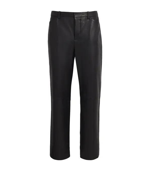 Vince Leather Straight-leg Trousers
