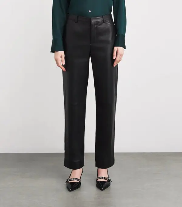 Vince Leather Straight-leg Trousers