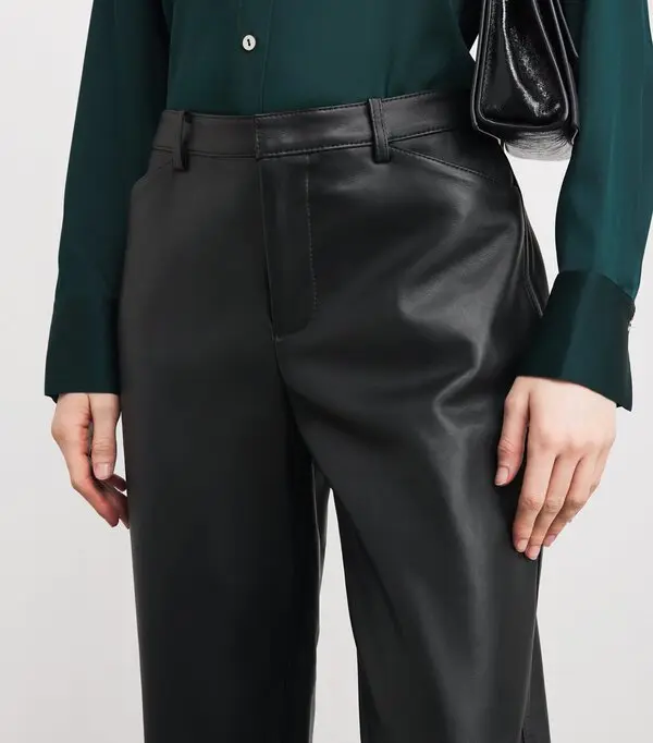 Vince Leather Straight-leg Trousers