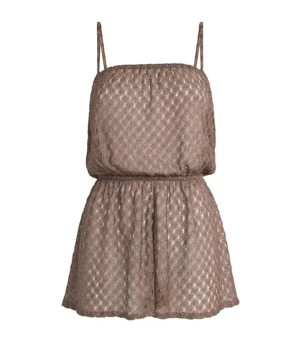 Missoni Metallic-trimmed Playsuit - Brown