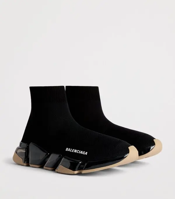 Balenciaga Clear Sole Speed 2.0 Sneakers - Black
