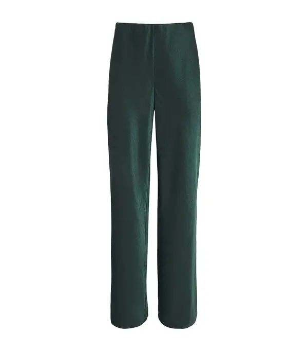 Vince Satin High-waisted Trousers - Green