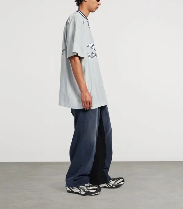 Balenciaga 3b Oversized Cotton T-shirt - Grey