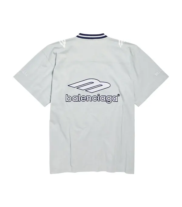 Balenciaga 3b Oversized Cotton T-shirt - Grey