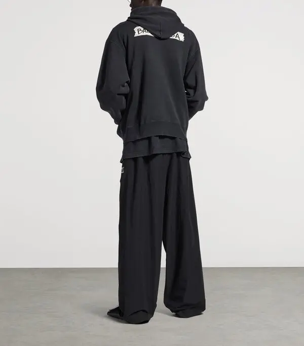 Balenciaga Cotton Masking Tape Logo Hoodie