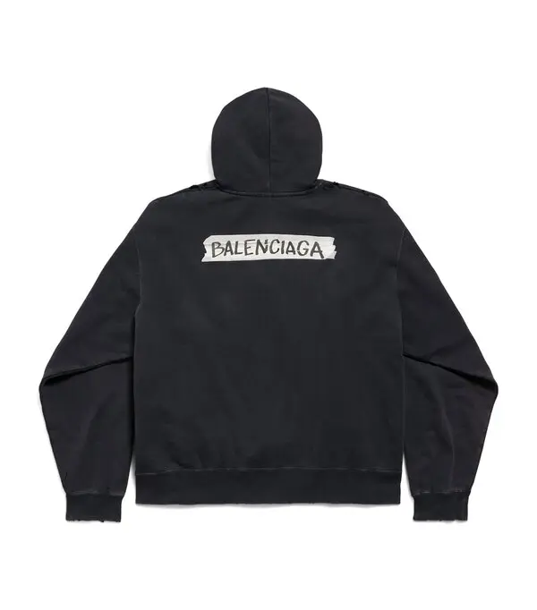 Balenciaga Cotton Masking Tape Logo Hoodie