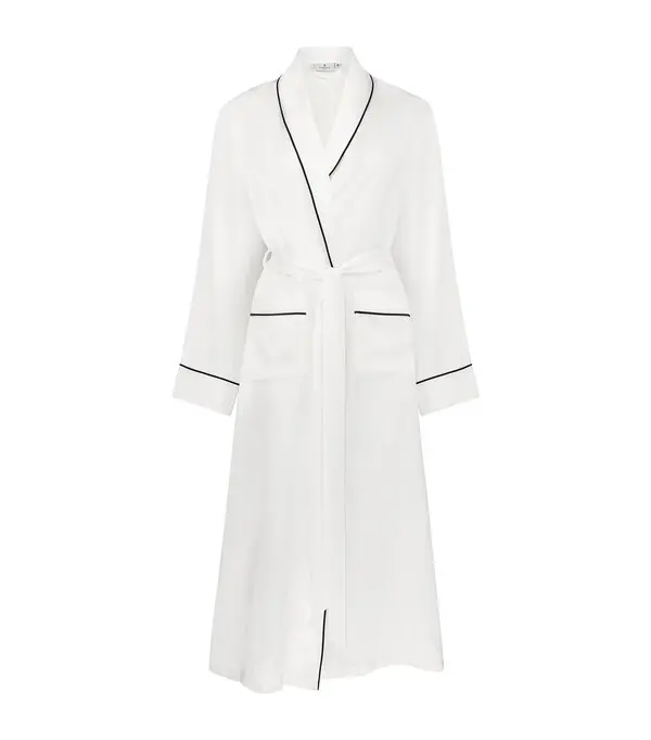 Gingerlily Small Mulberry Silk Dressing Gown - Ivory