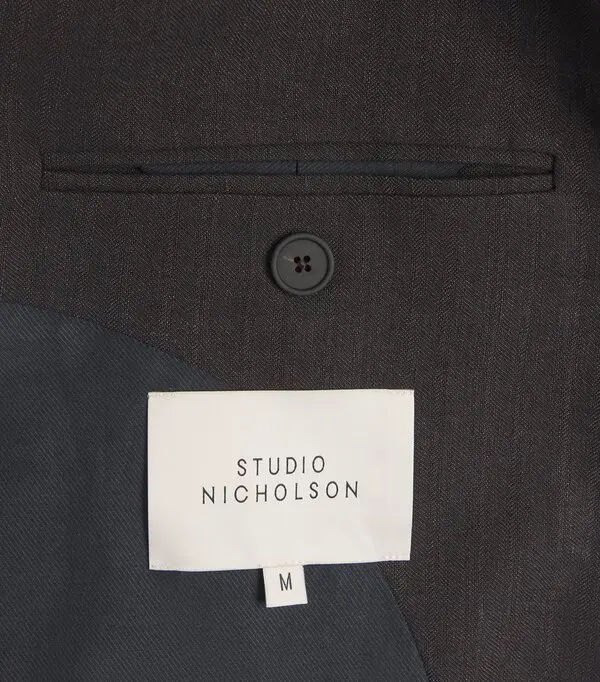 Studio Nicholson Herringbone Double-breasted Blazer