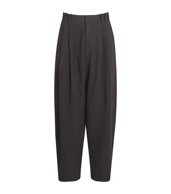 Studio Nicholson Herringbone Pleated Wide-leg Trousers