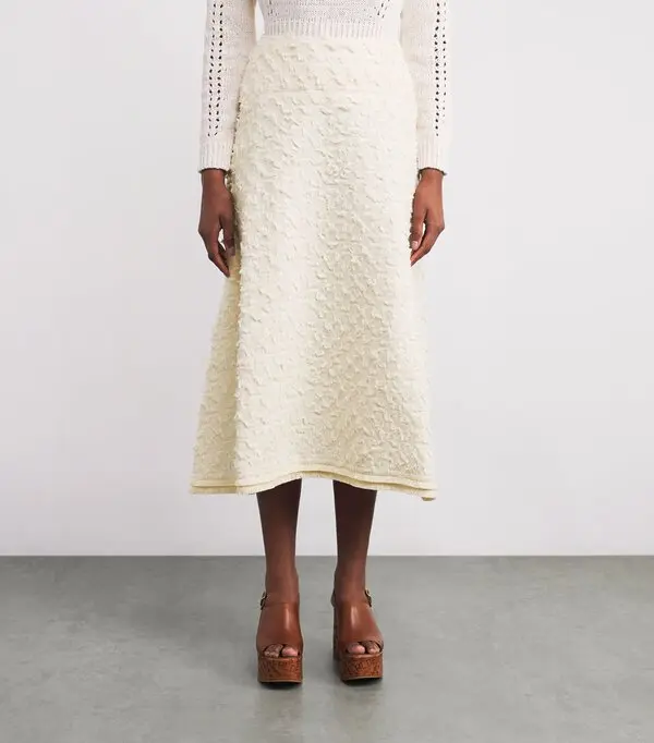 Ulla Johnson Cotton Josanna Midi Skirt In Ivory - 42% Off