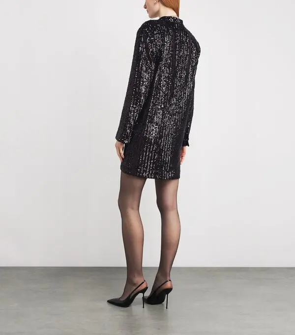 ANINE BING Sequinned Veneda Mini Dress - Black