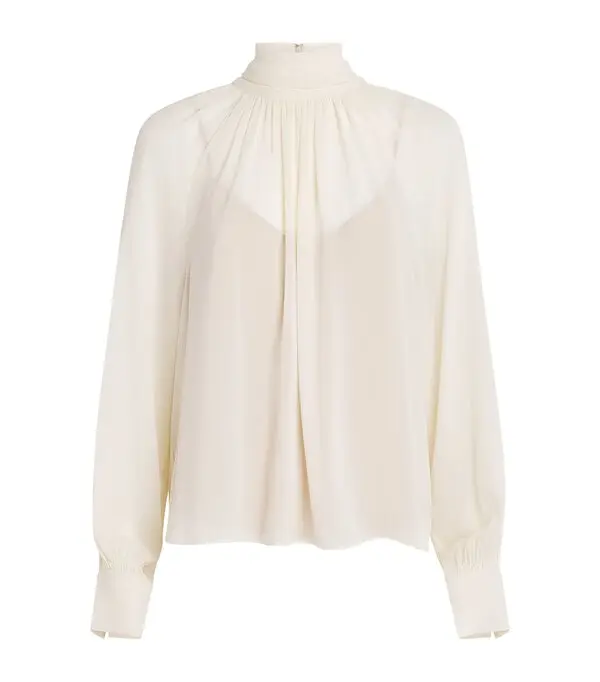 Vince Crepe Gathered Blouse
