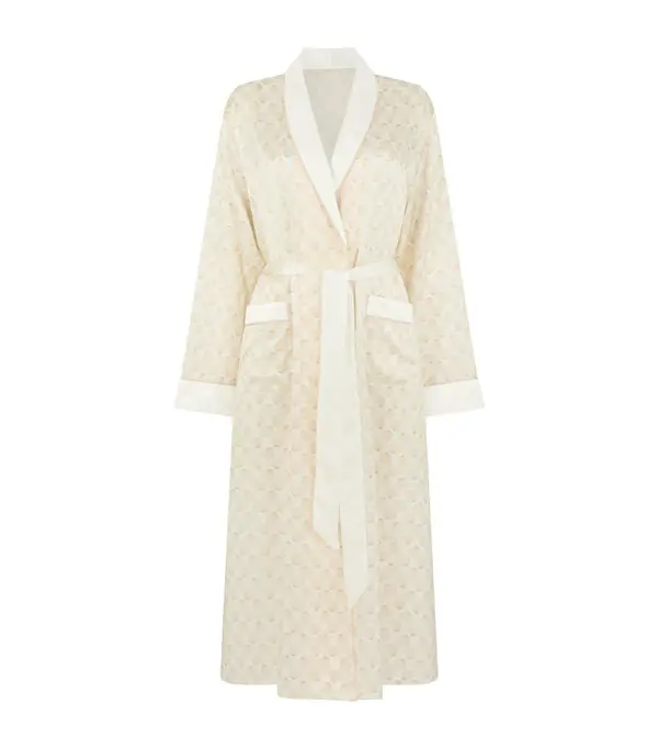 Gingerlily X Memo Press Small Mulberry Seashells Silk Robe - Pink