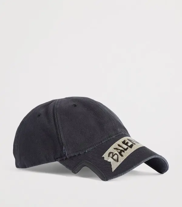 Balenciaga Cotton Twill Logo Cap - Black